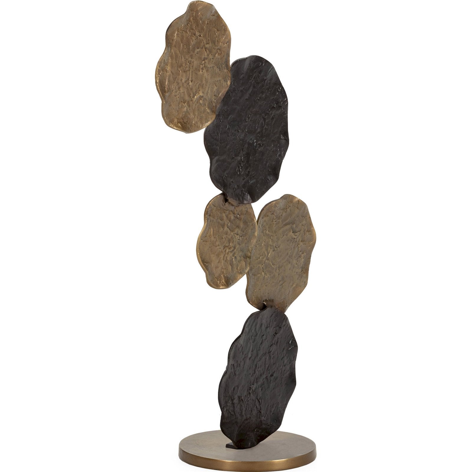 Sculpture design aluminium doré et bronze noirâtre décoratif 57 x 28 x ...