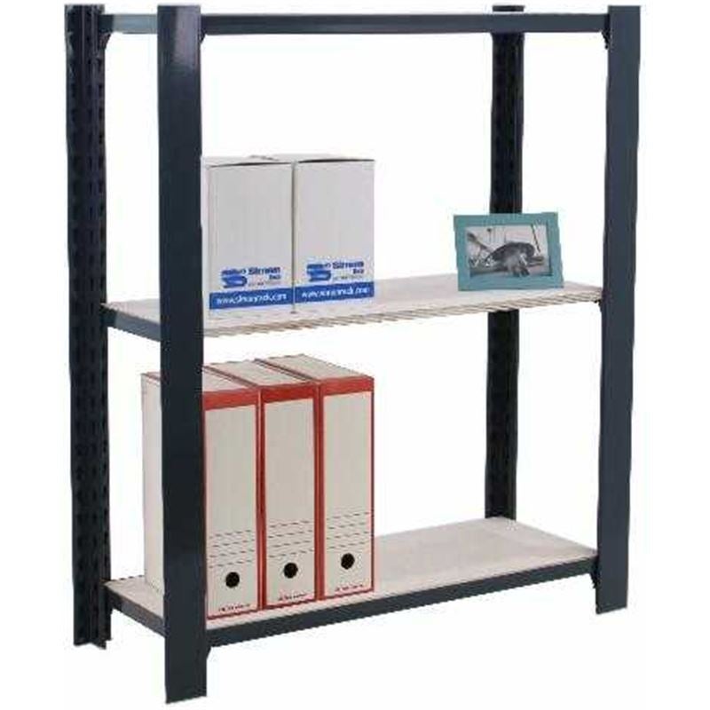 Estanteria OFFICLICK 3/300 PLYWOOD 800 ANTRACITA/ABEDUL - 8425437128738 - Simon Rack | Leroy Merlin