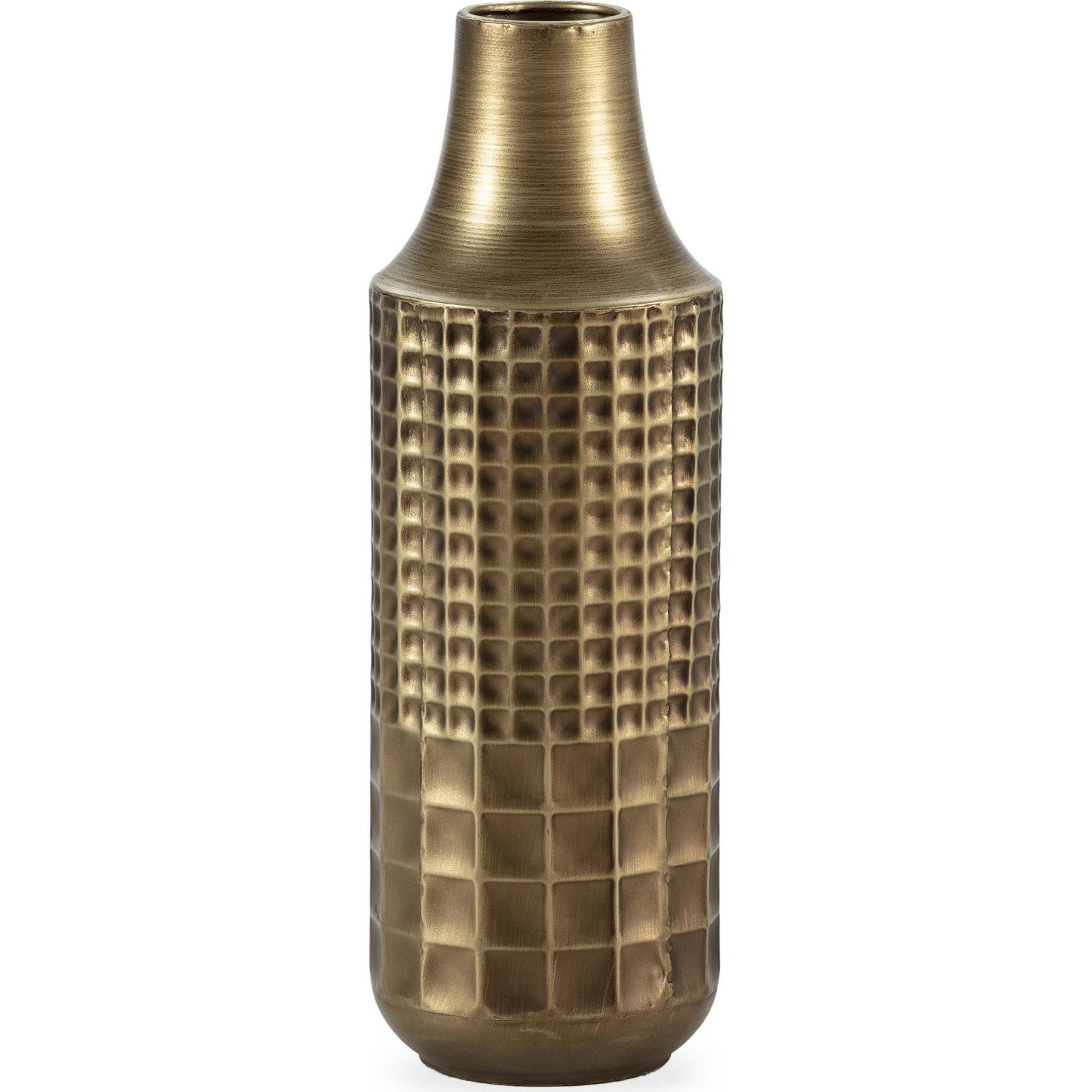 Vase élégant doré design moderne 16 x 16 x 45 cm Or doré riche et ...