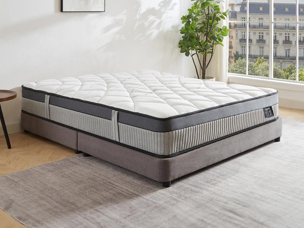 Colchón 140 x 200 cm híbrido de muelles ensacados 5 zonas y espuma con ...