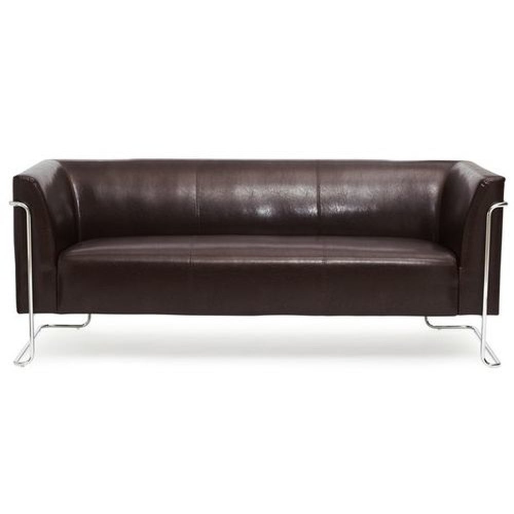 Divan lounge CURACAO similicuir 3 places marron hjh OFFICE | Leroy Merlin