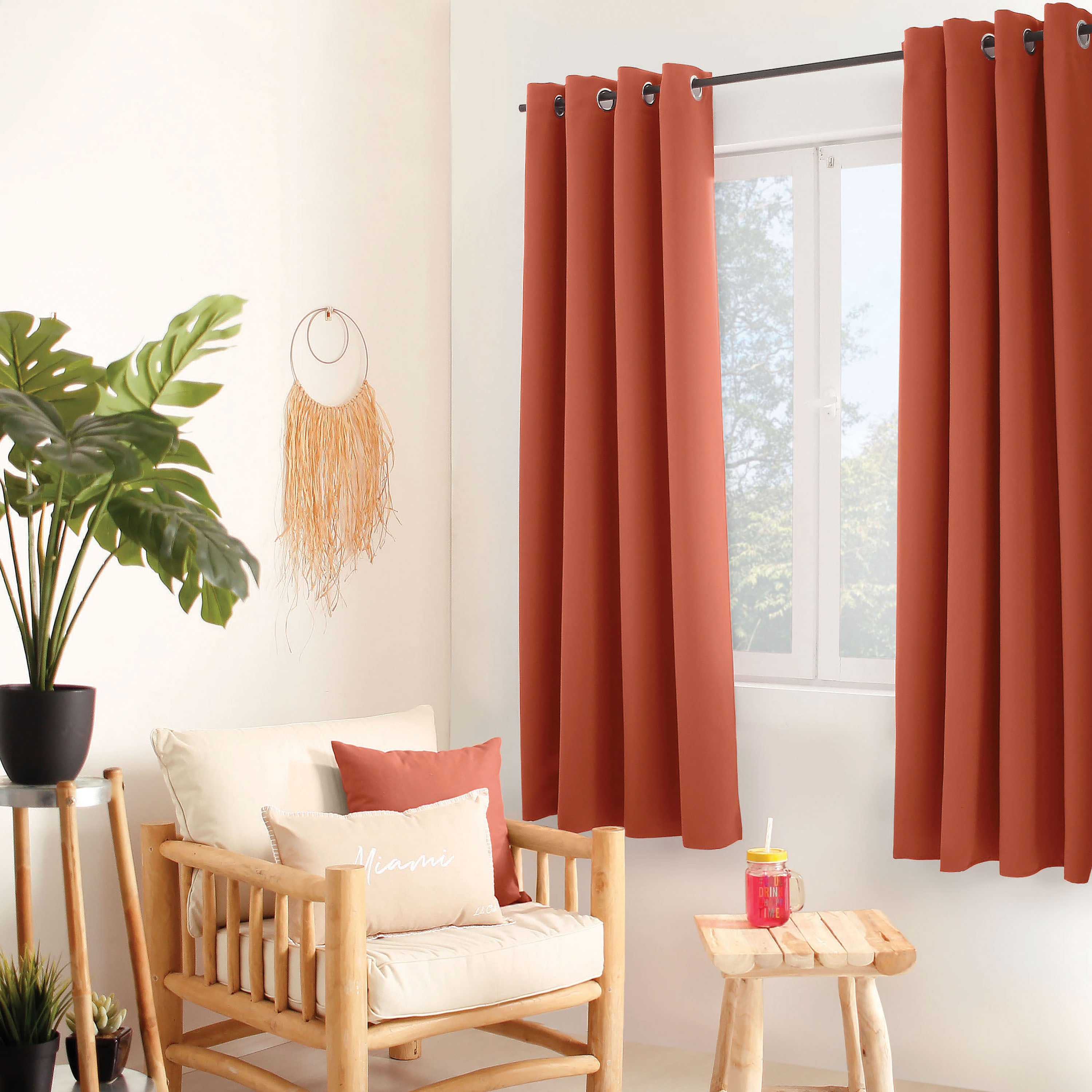 LOT de 2 Rideaux Thermique avec Œillets, 135x180cm, 100% polyester ...