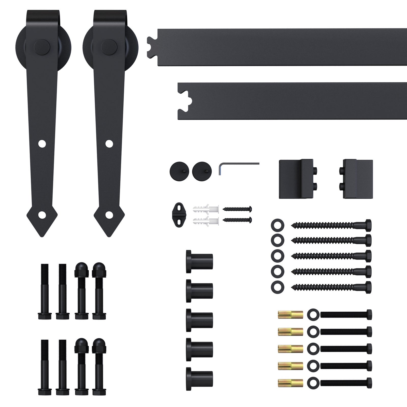 Kit de porte coulissante , design rustique, acier au carbone, supporte ...