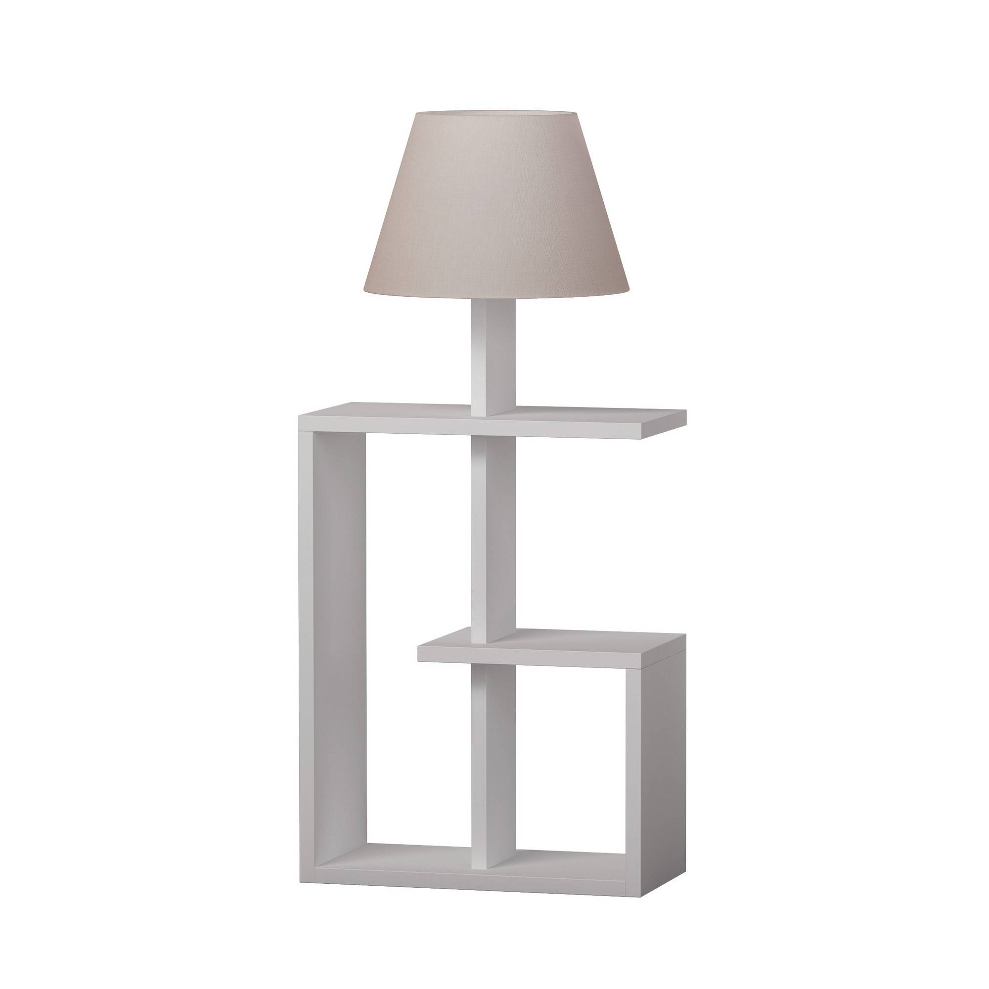 Lampadaire table de chevet en G Lunctura 86cm Bois Blanc | Leroy Merlin