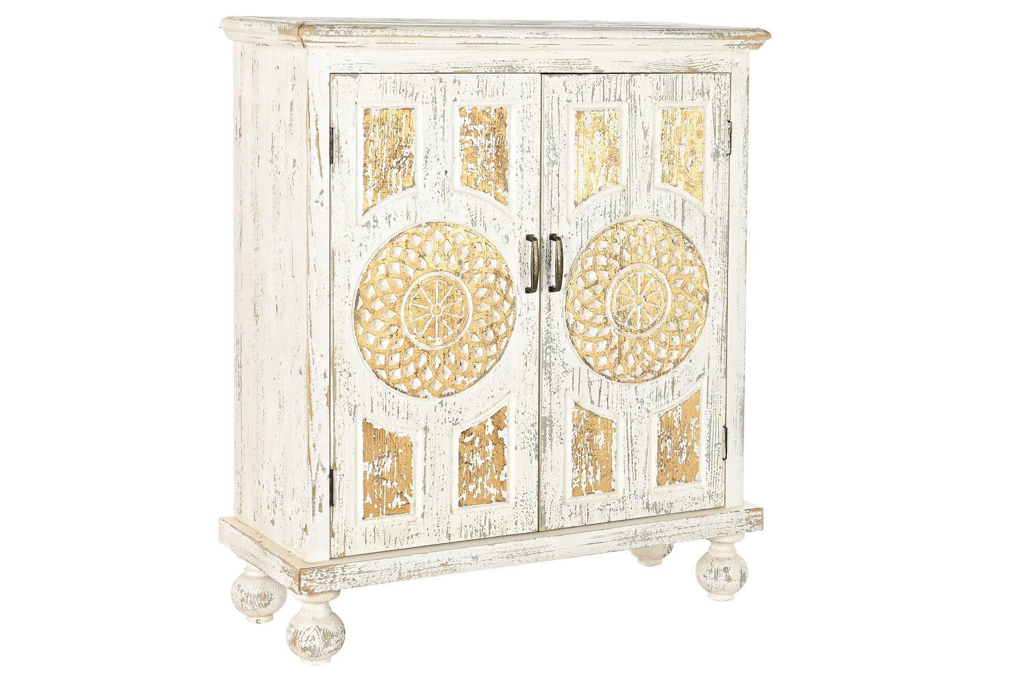 Buffet en MDF sapin 93,5x36,5x110 blanc vieilli | Leroy Merlin