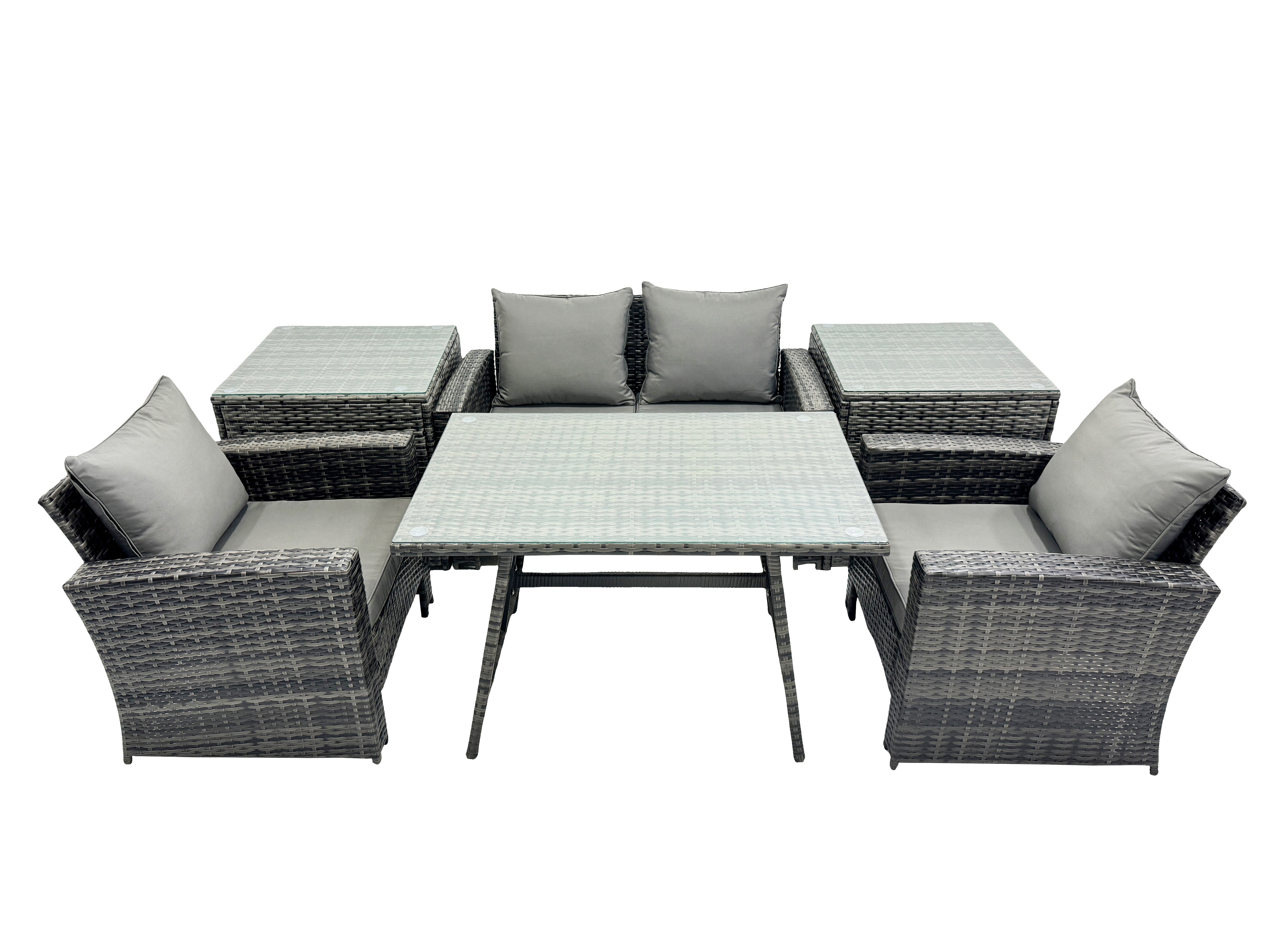 Salon de jardin en fer galvanisé,Résine 6 pcs Fimous Épaisseur du verre ...