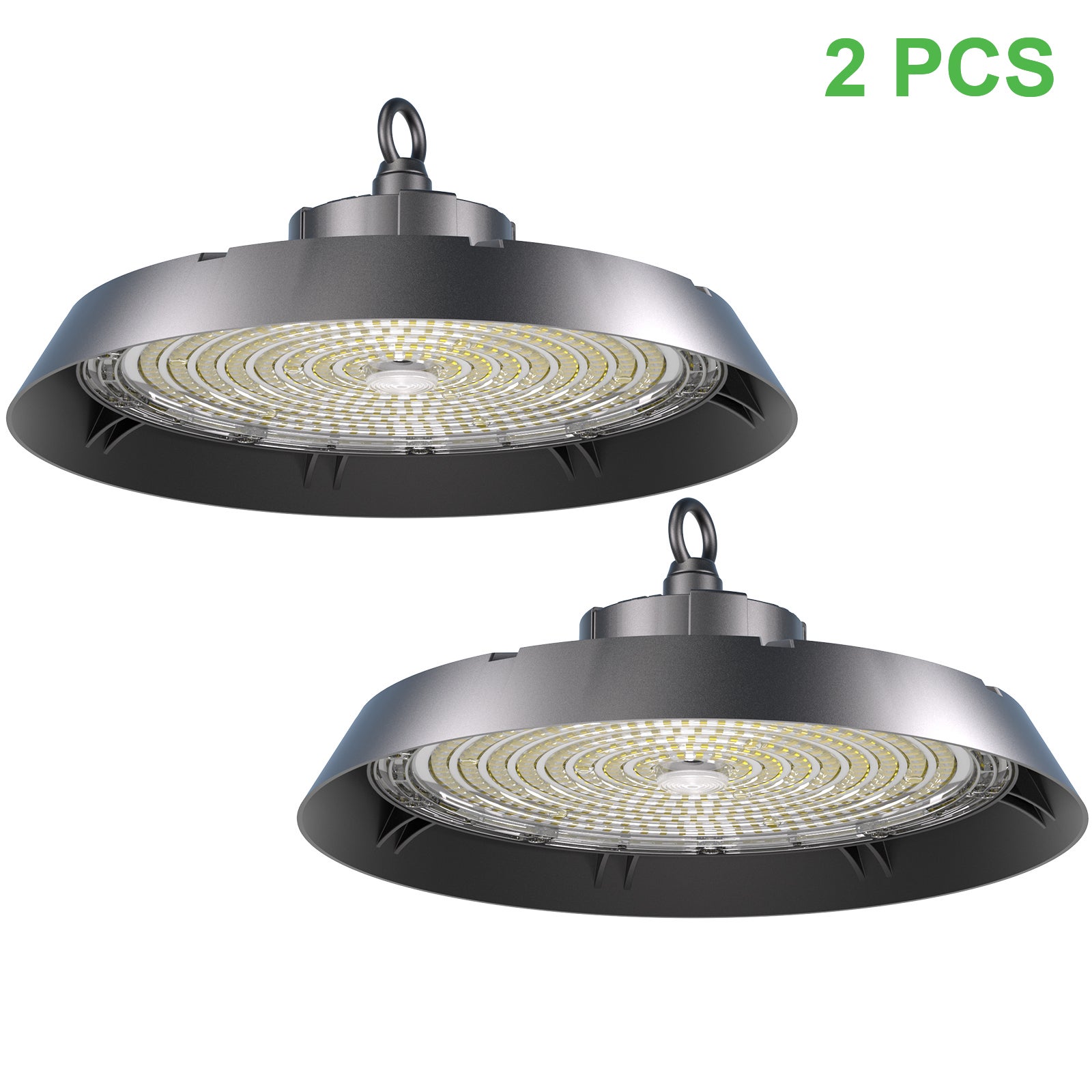2PCS Anten 200W UFO LED Anti-Éblouissement Suspension Industrielle LED ...