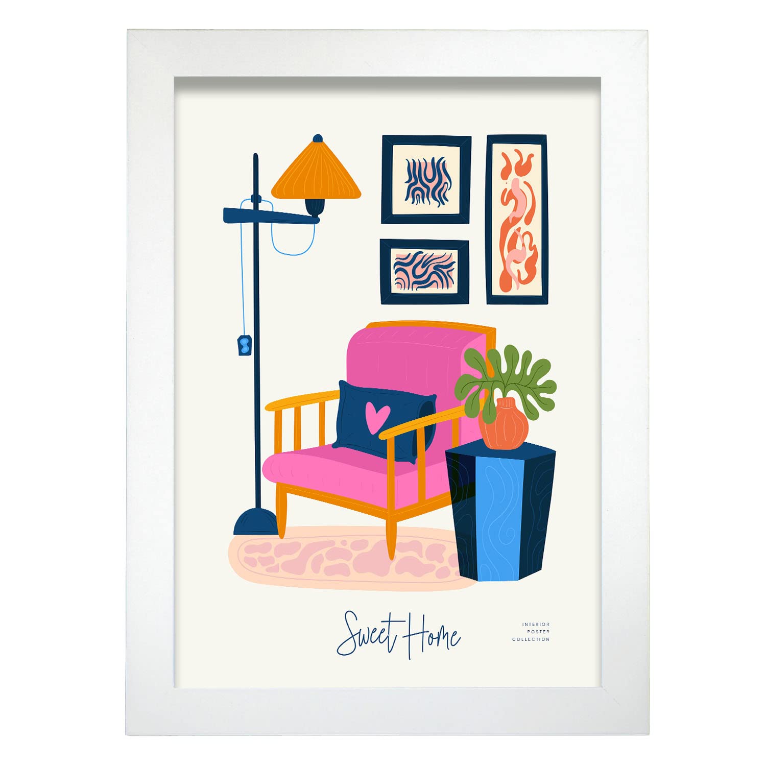 Affiches Colorées Dans Le Style Aquarelle Salon Chaud Illustrations ...