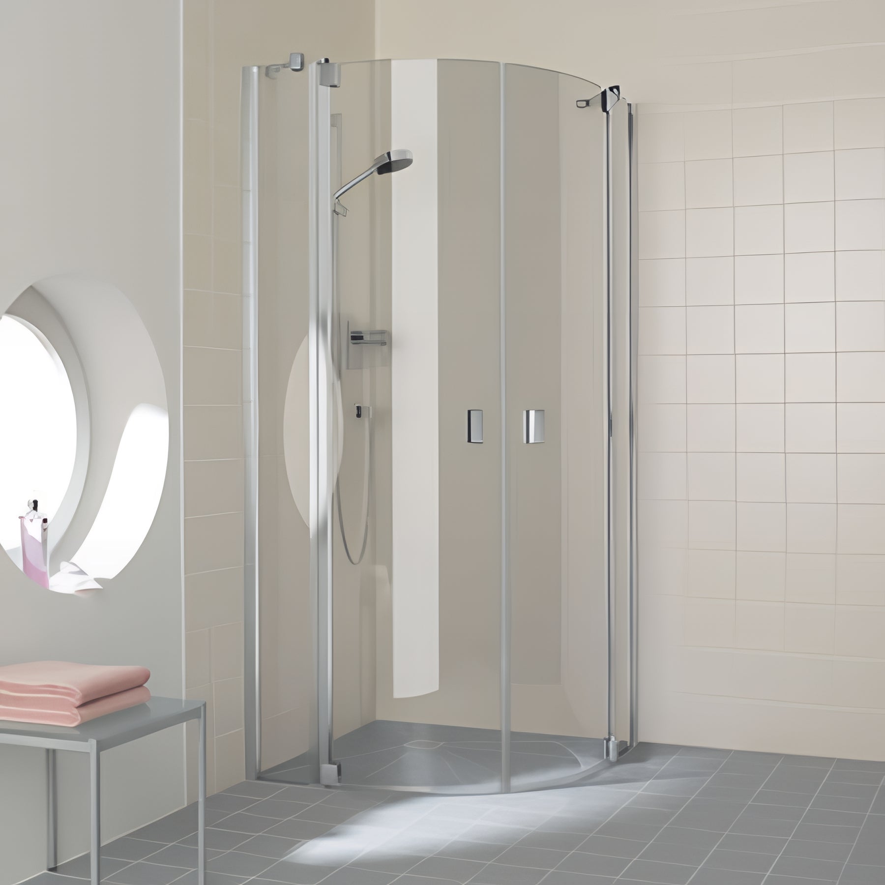 Paroi de douche arrondie pivotante largeur 100 cm hauteur 200 cm ...