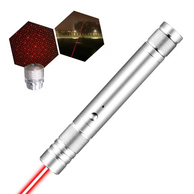 Linterna láser USB, luz roja, puntero láser de cielo estrellado, largo ...
