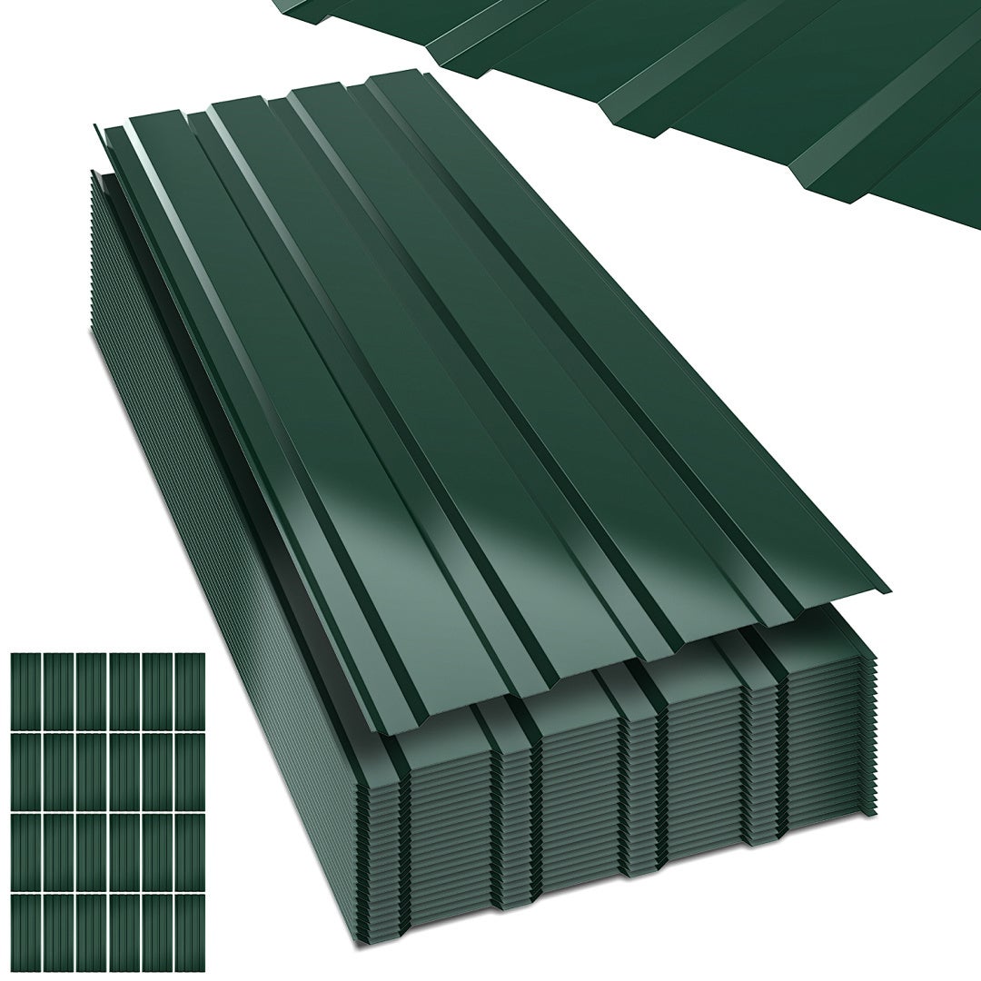 24x Lamiere Grecate Ondulate per Tetto, Tôles profilées 115x45cm= 12m² ...