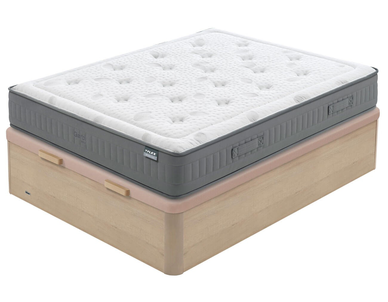 Pack Colchón Flex Garbí 150X190 + Canapé Abatible Flex Madera 25 Blanco (Montaje Incluido ...