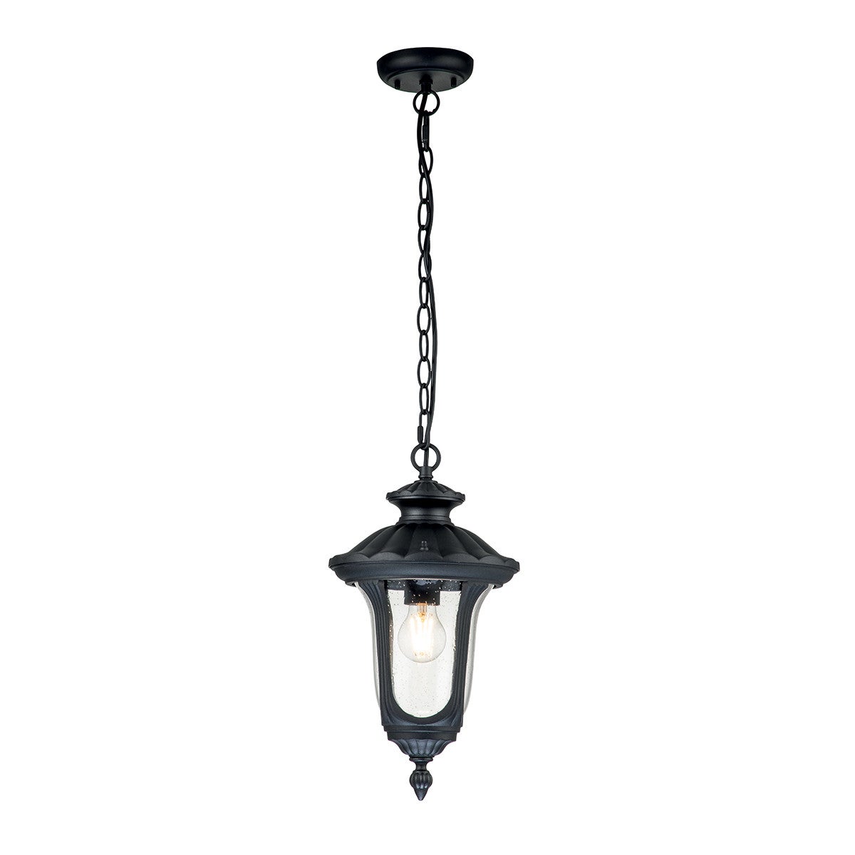 Elstead Chicago Outdoor Pendant Ceiling Light Structured Black IP44 ...