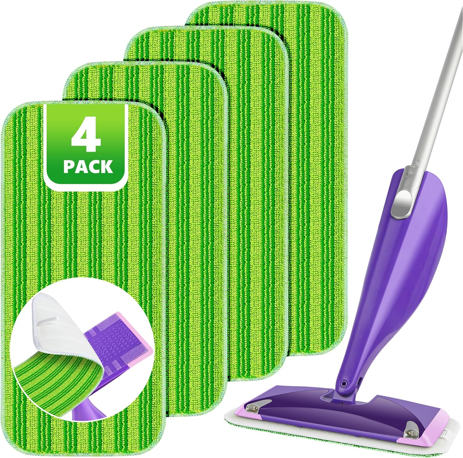 4 lingettes Swiffer WetJet - Microfibre lavable - Recharge - Vert ...