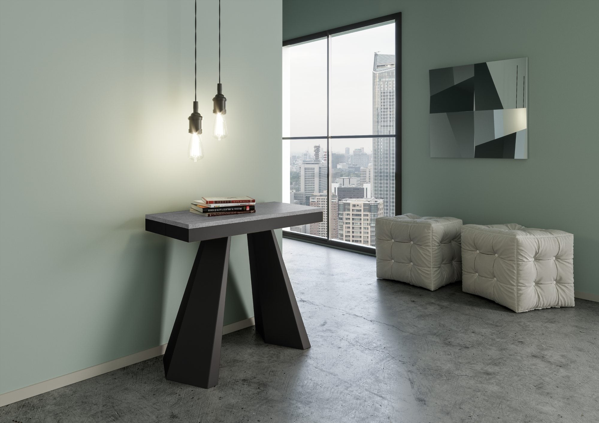 Console Diamante Evolution Ciment cadre Anthracite ITAMOBY | Leroy Merlin