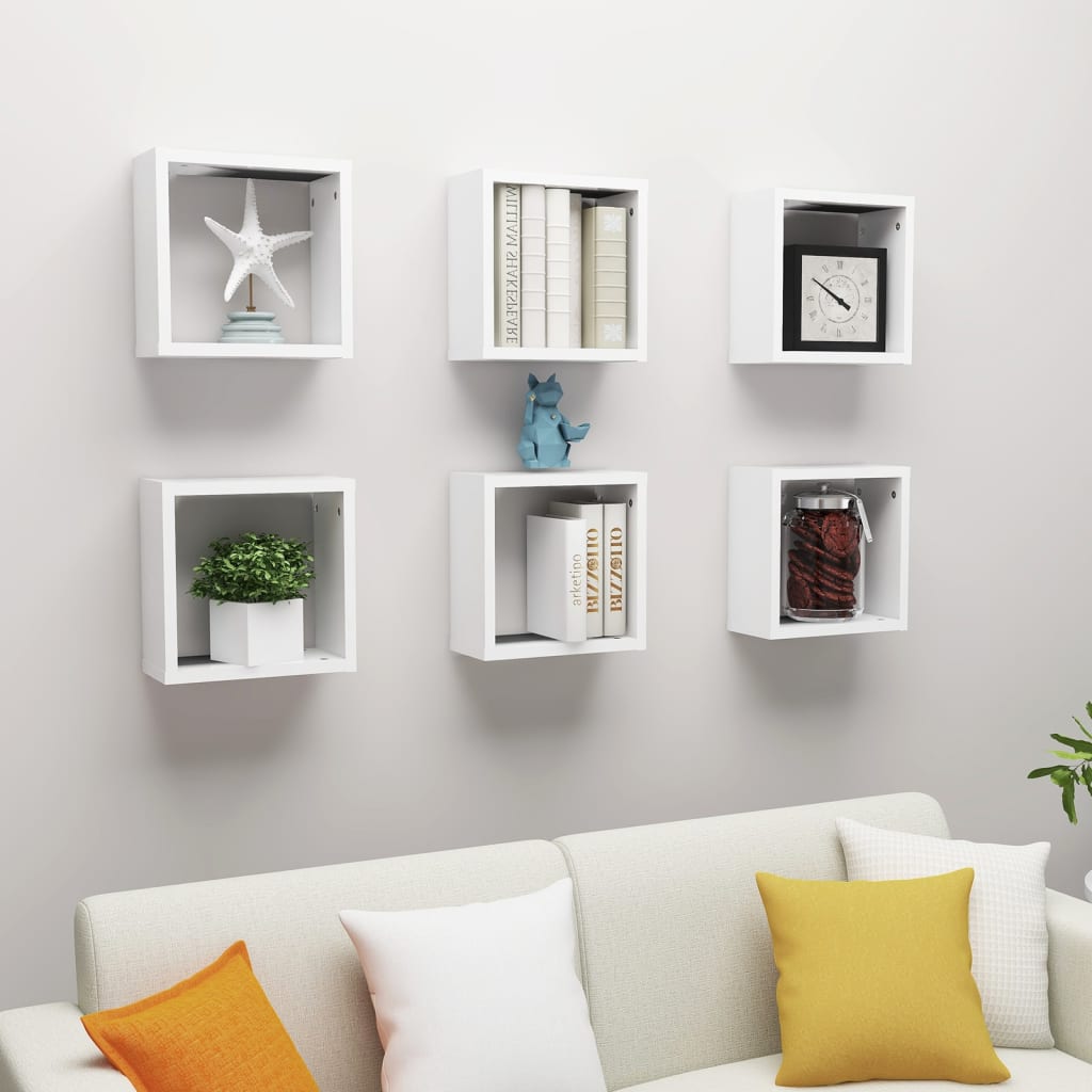 Mensole a cubo da parete 6 pz bianche 30x15x30 cm | Leroy Merlin