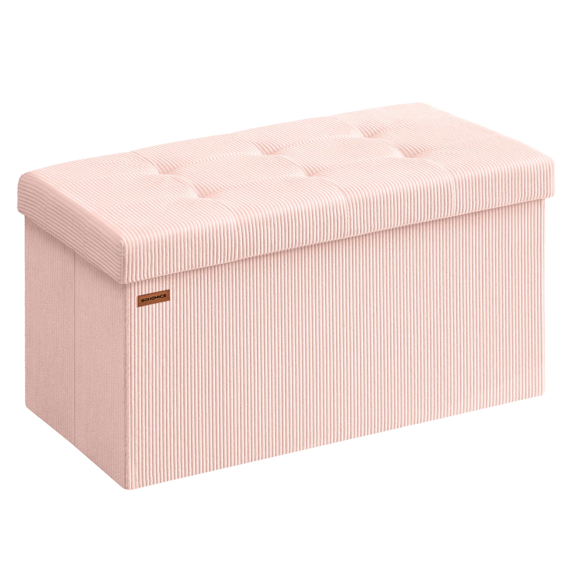 Baúl de almacenaje, plegable, banco reposapiés, 76 cm de largo, rosa ...