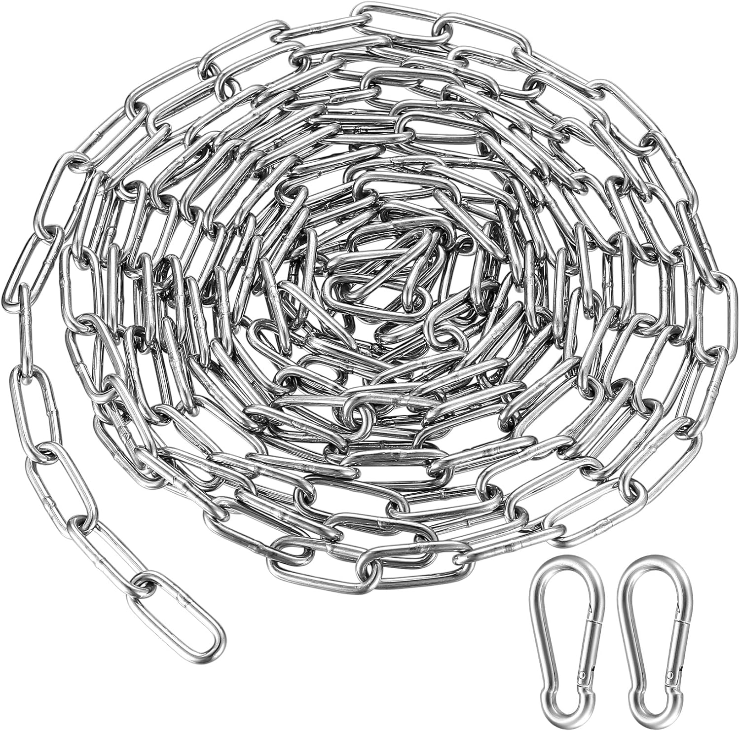 Chaîne en Acier inoxydable 3mm 4m Chaine Acier + 2 pcs Mousqueton ...