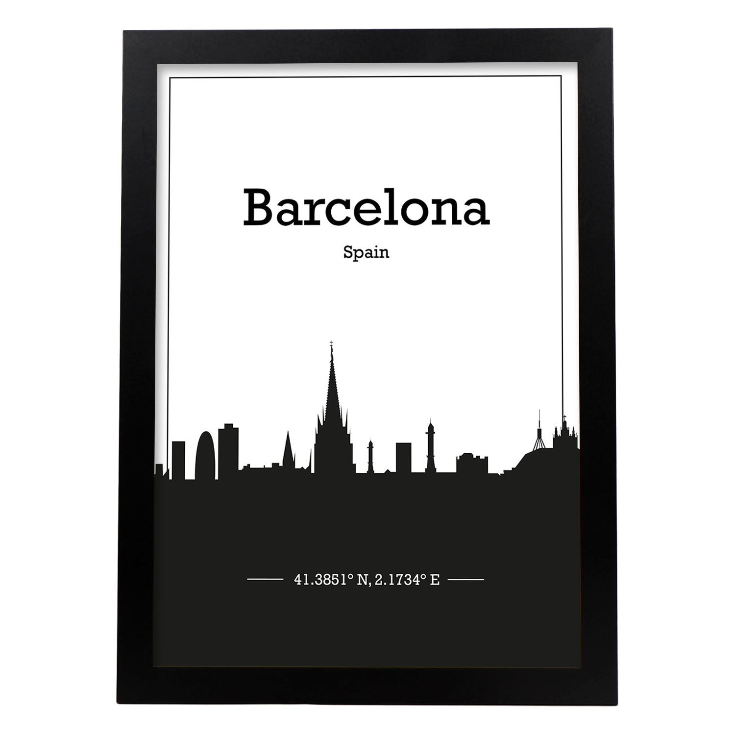 Affiche De La Carte De Barcelone - Espagne. Skyline Cities Fiches D ...