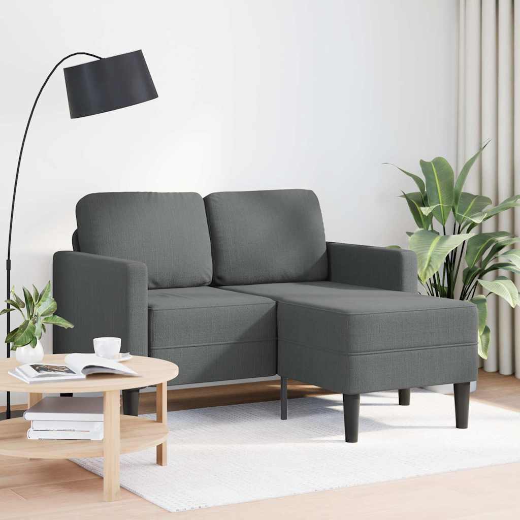 Canapé 2 places | Sofa pour Salon avec méridienne en L gris foncé 125 ...