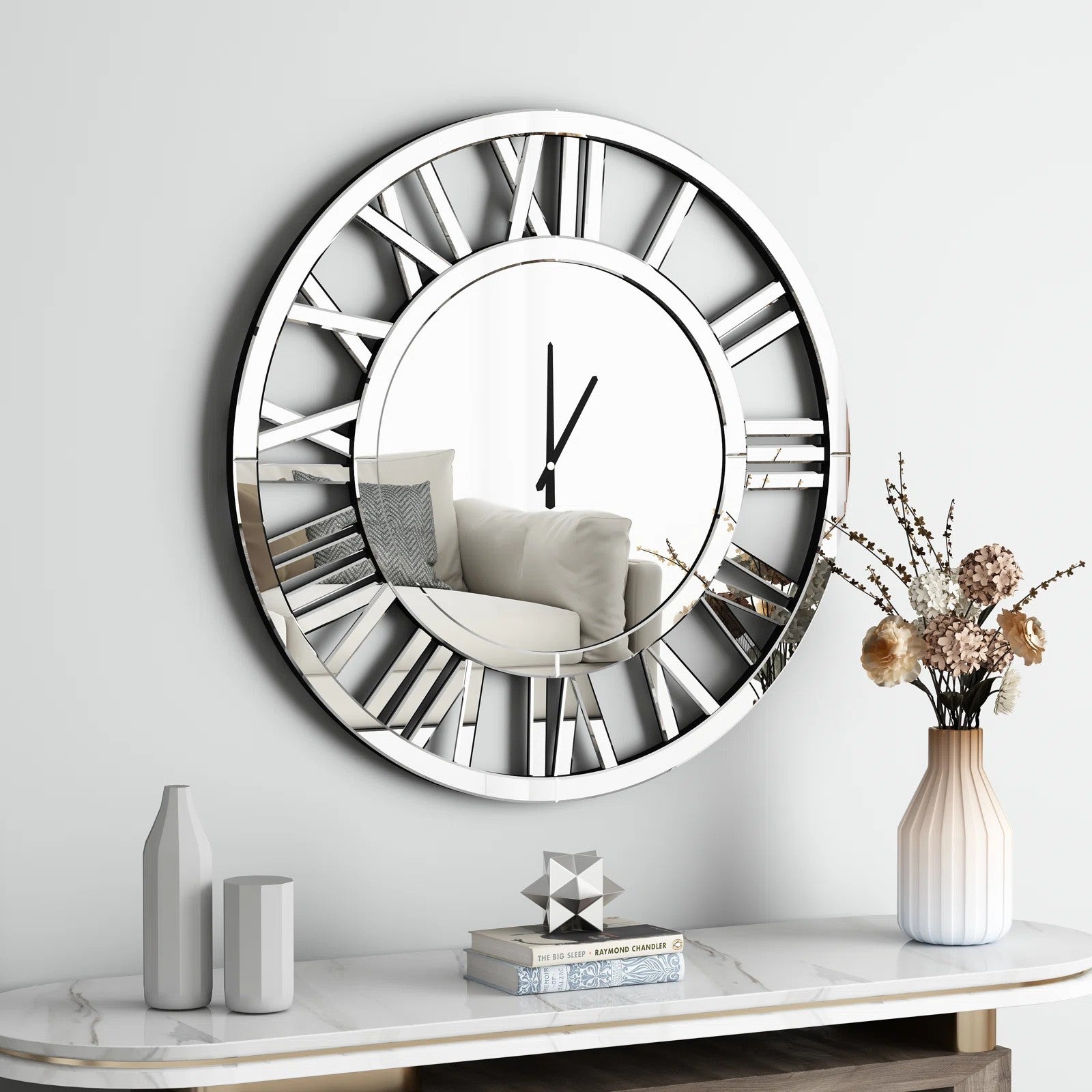 Reloj de pared redondo de cristal contemporáneo | Leroy Merlin