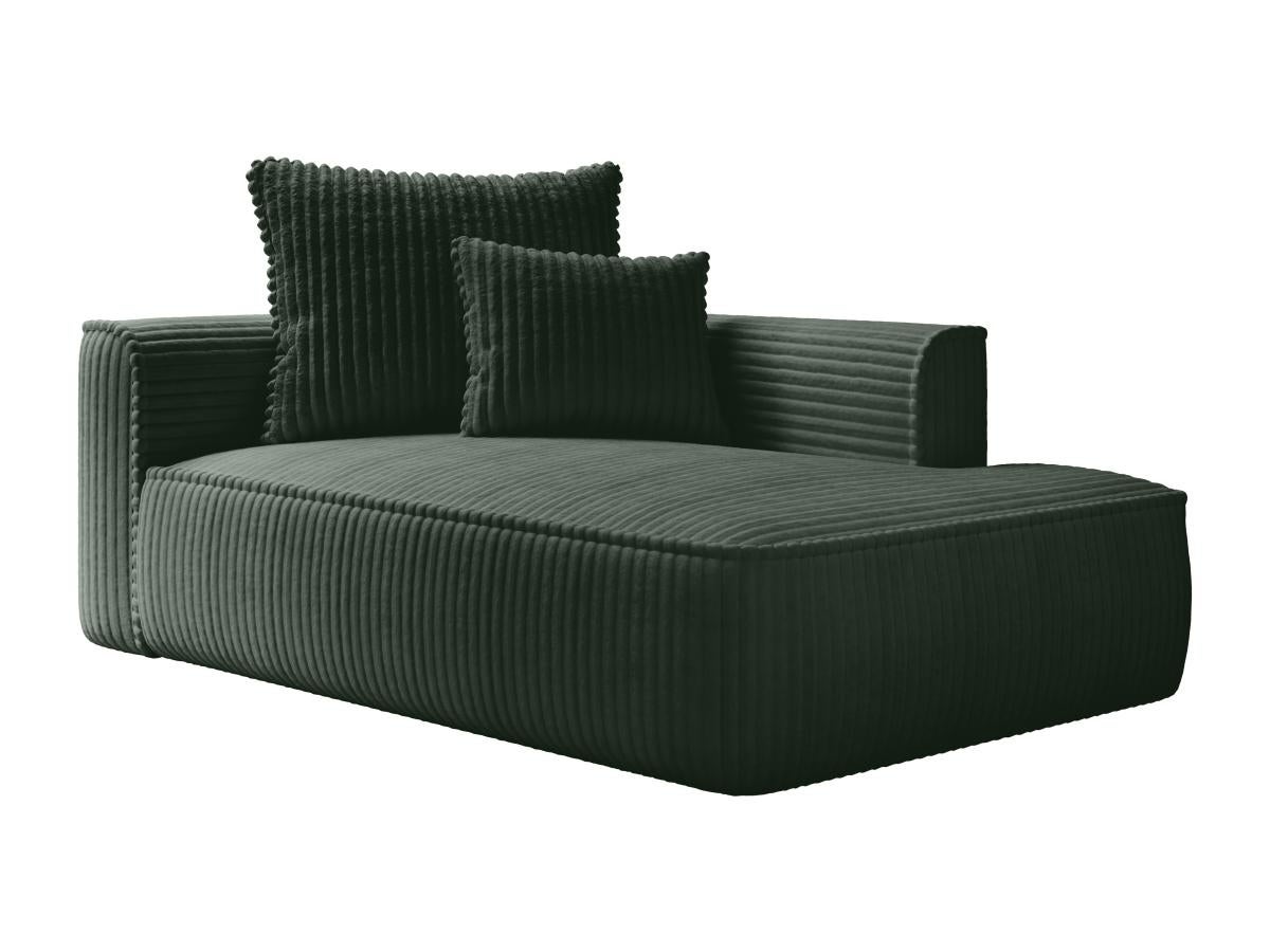 Méridienne droite en velours côtelé grosses côtes vert PINETA | Leroy ...