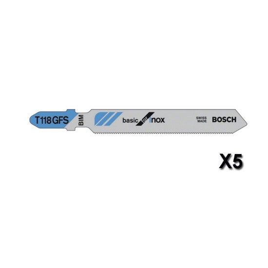 Carte de 5 Lames Inox BOSCH Basic Bi-Métal T118GFS - 2608636496 | Leroy ...