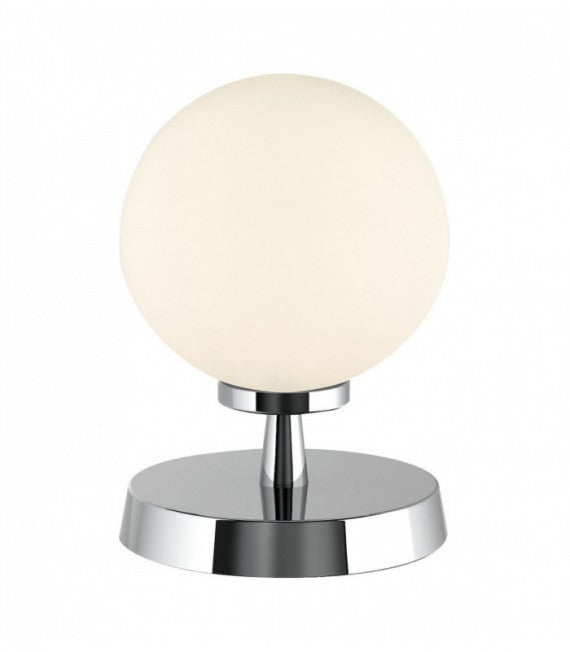 Lampe de table globe Esben Chrome poli,verre opale 1 ampoule 17cm | Leroy Merlin