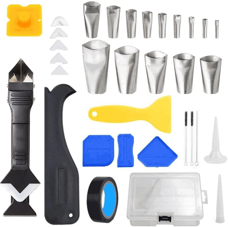 Kit d'outils de finition pour mastic silicone, 34 pièces, réutilisable ...