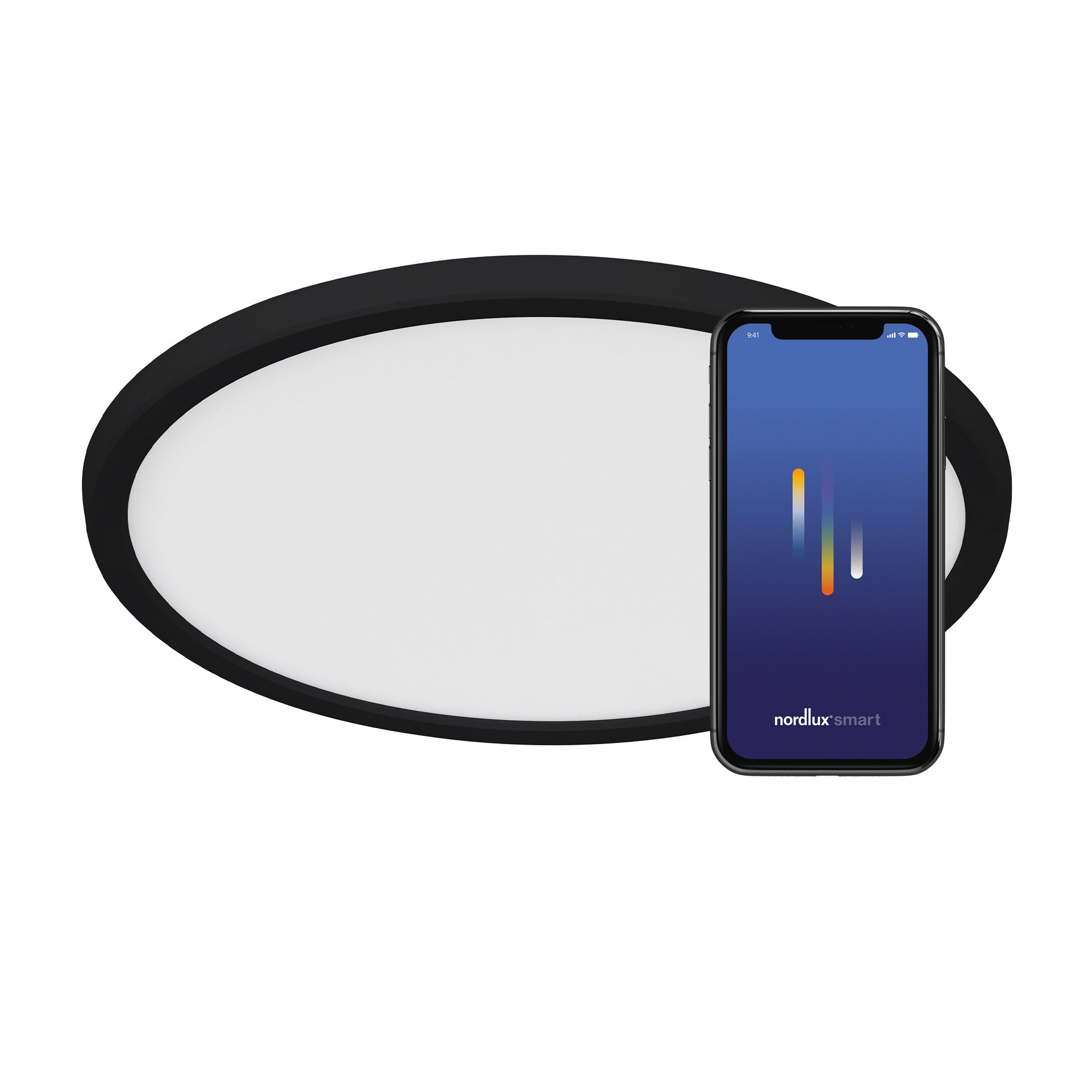 Plafonnier OJA SMART, Matière plastique - Couleur Noir, LED Module - H ...