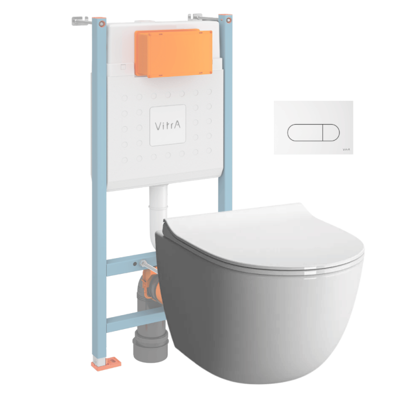 Pack WC suspendu VITRA Sento Blanc Compact + Bâti auto-portant V-Fix ...