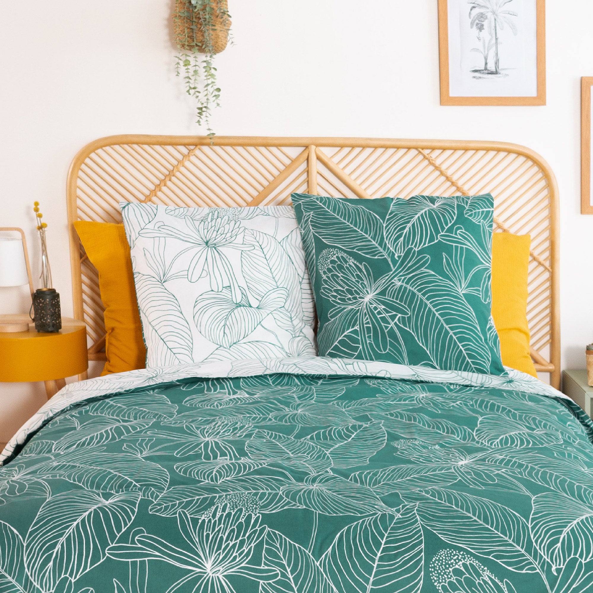 Parure de lit 200x200 cm coton TILDA vert | Leroy Merlin