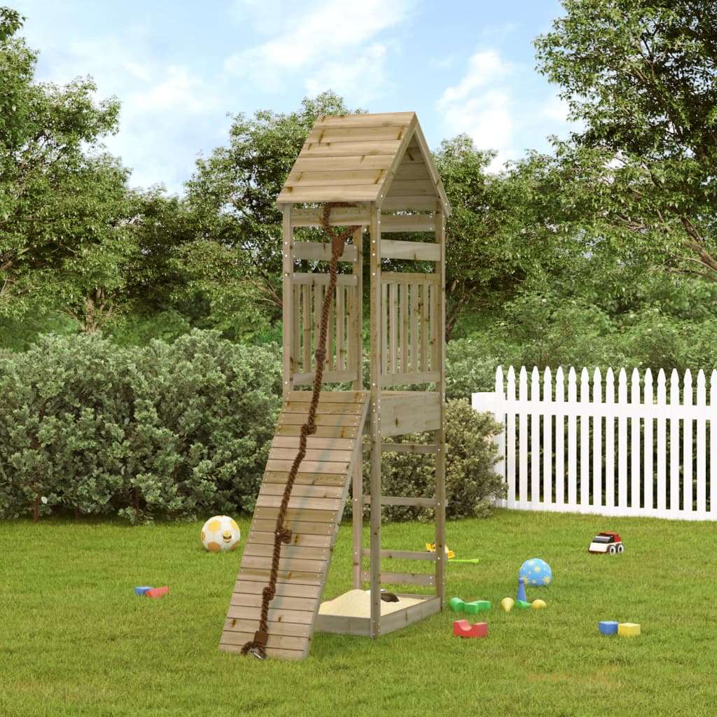 Maisonnette de jeu avec mur d'escalade bois de pin imprégné | Leroy Merlin