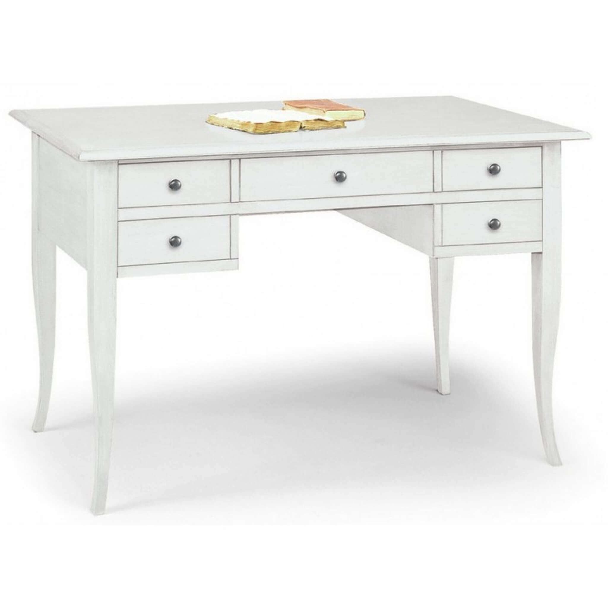 Milani Home - scrittoio in legno massello 107 x 56 x 81 cm, bianco ...