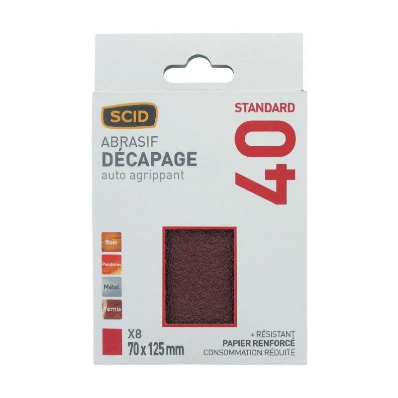 Patin auto agrippant 70 x 125mm SCID Grain 40 Par8 | Leroy Merlin