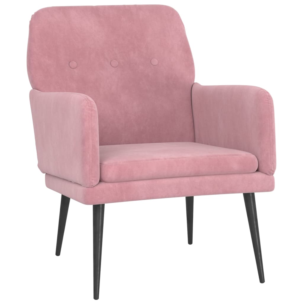 Fauteuil de Salon | Chaise | Fauteuil Rose 62x79x79 cm Velours ...