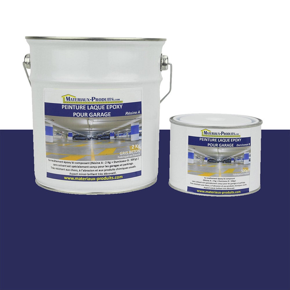 Peinture laque époxy pour garage Kit de 1 Kg Bleu Marine RAL 5022 ...