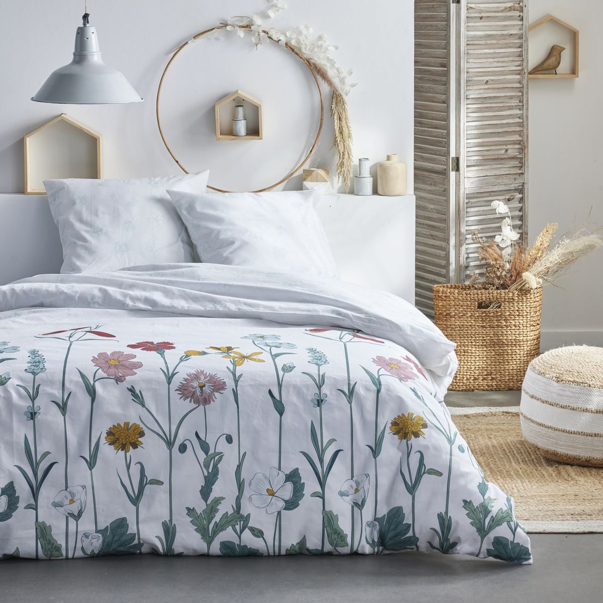 Parure de lit imprimé Floral Coton SUNSHINE POLY | Leroy Merlin