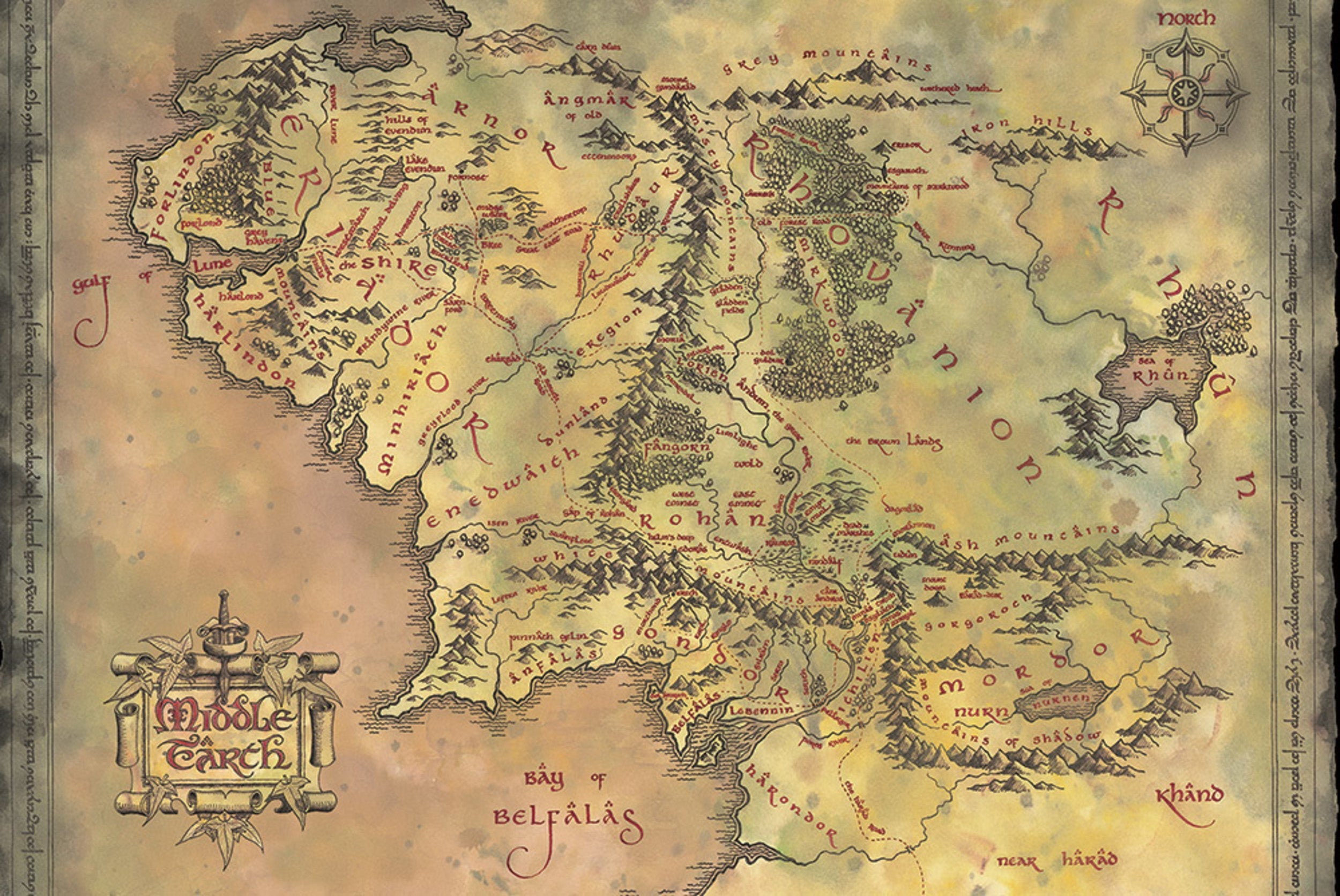 Poster The Lord of the Rings - Middle Earth Map 91.5x61cm | Leroy Merlin