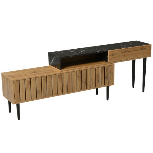 Mueble de TV moderno - Diseño de mármol y madera - PVC y metal - Color ...