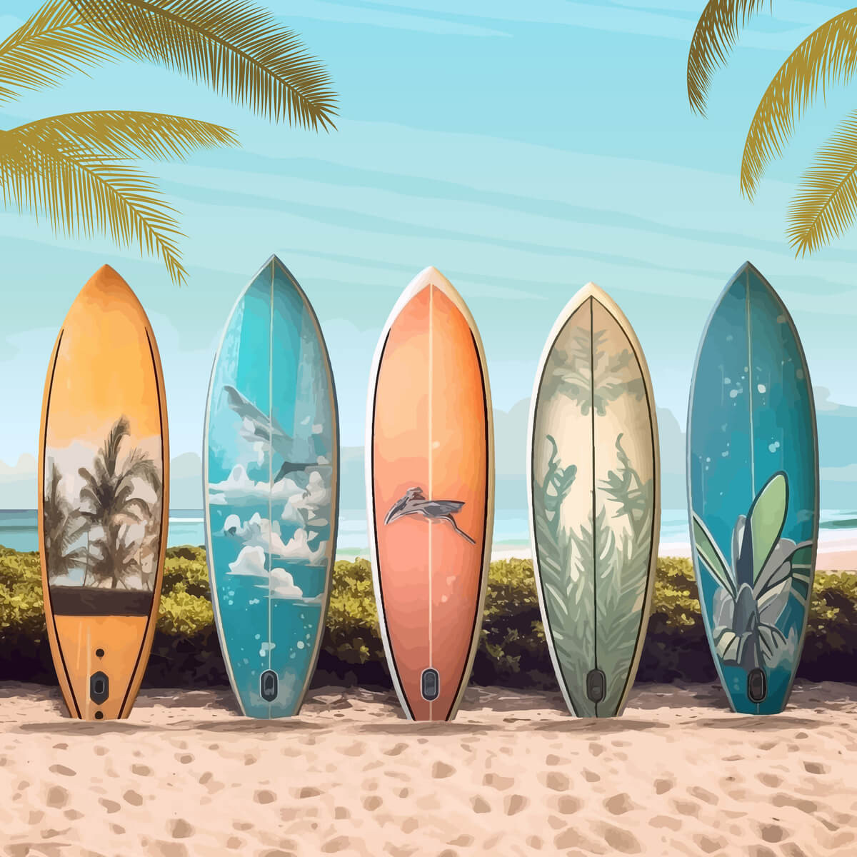 Tableau sur toile planches de surf 65x65 cm | Leroy Merlin
