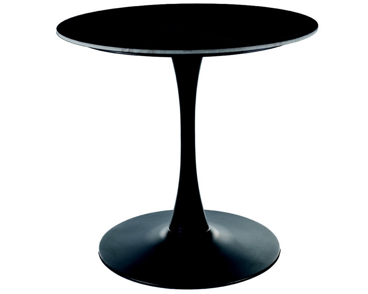 Table ronde noire 80cm avec plateau céramique aspect marbre Sasha ...