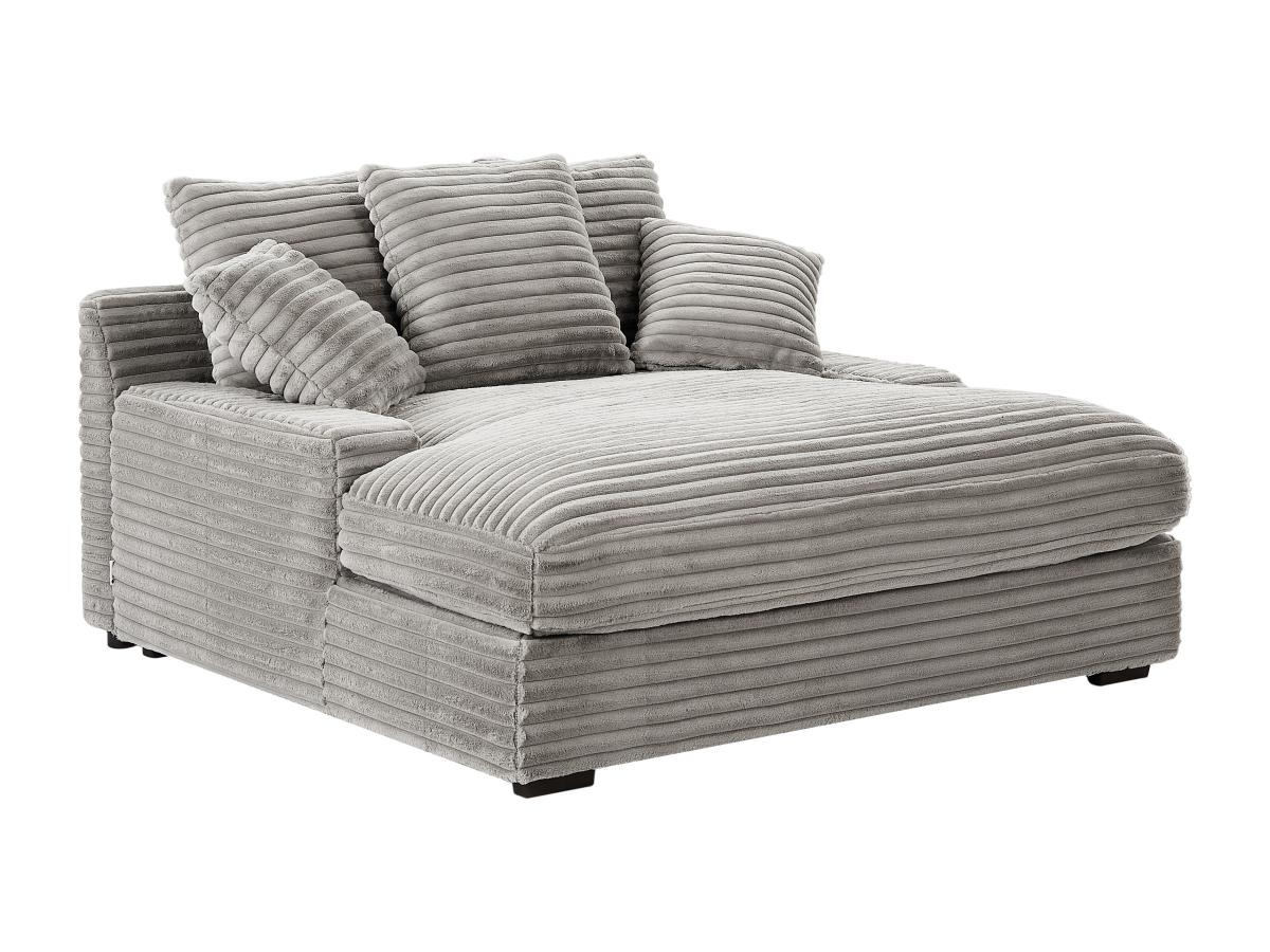 Méridienne 2 places en velours côtelé grosses côtes gris ESARTO de ...