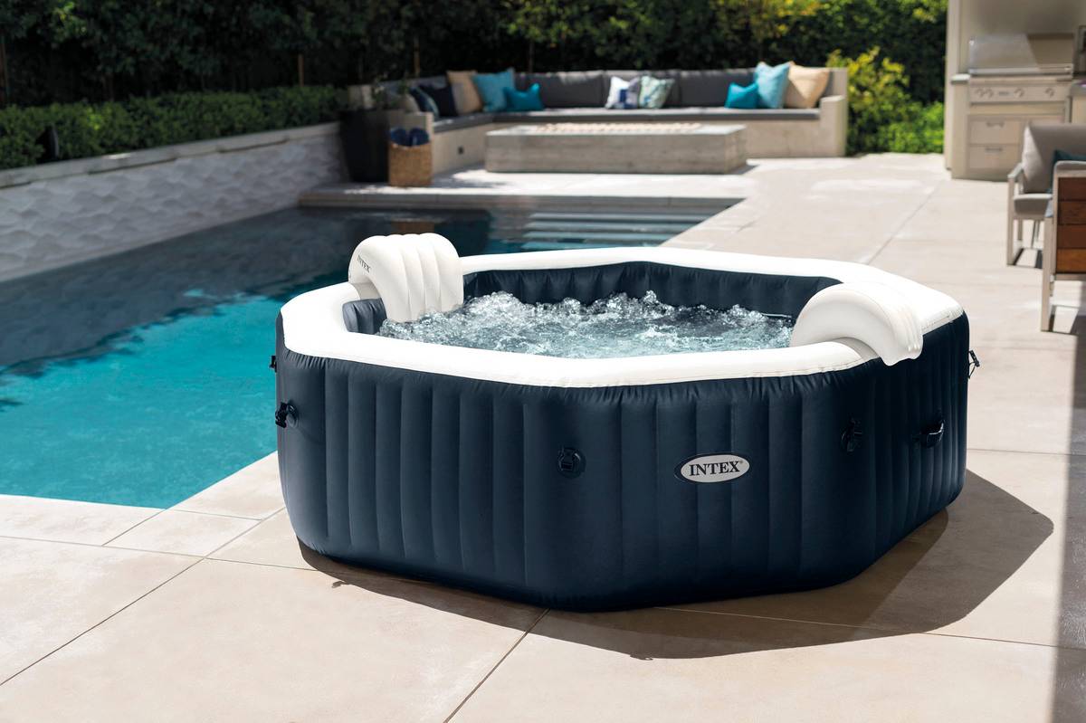 Spa gonflable octogonal PureSpa Blue navy 6 places - Intex - 216 x 71 ...