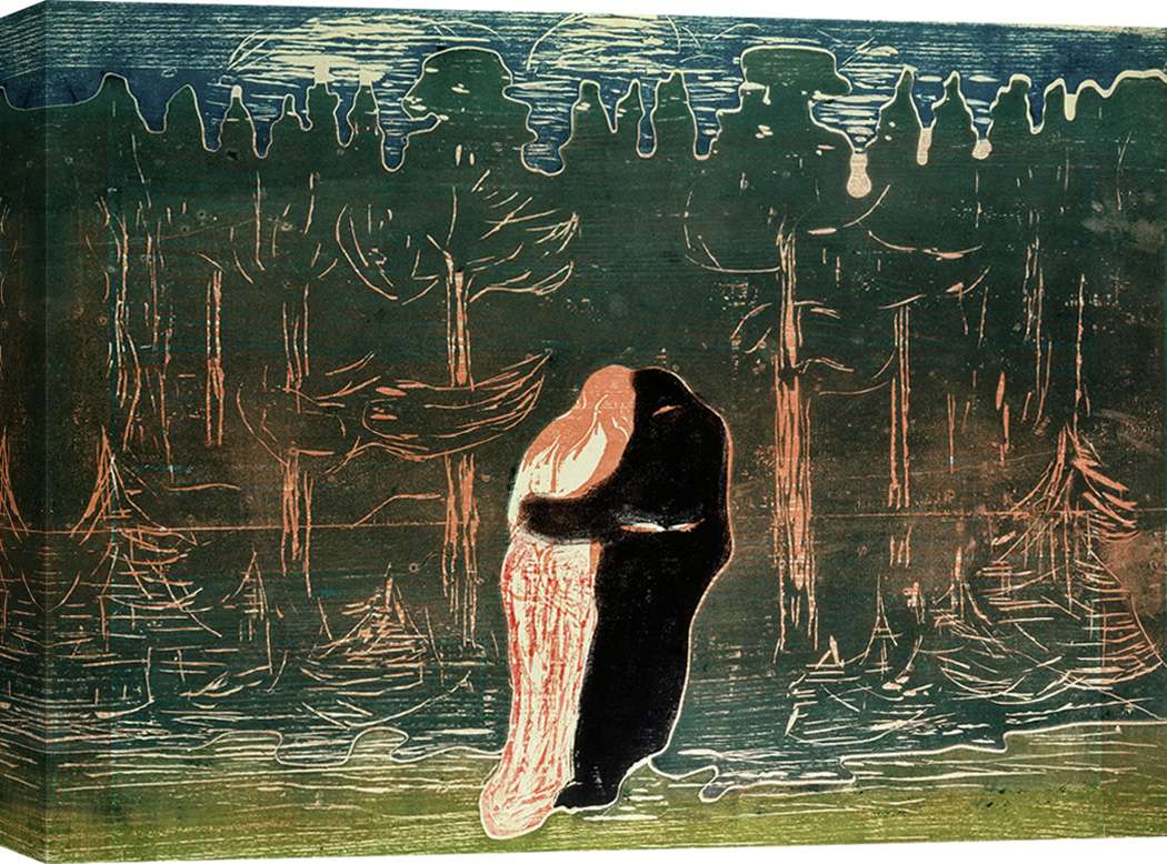 Peinture, impression sur toile - Edvard Munch, Lovers - 80x60 cm ...