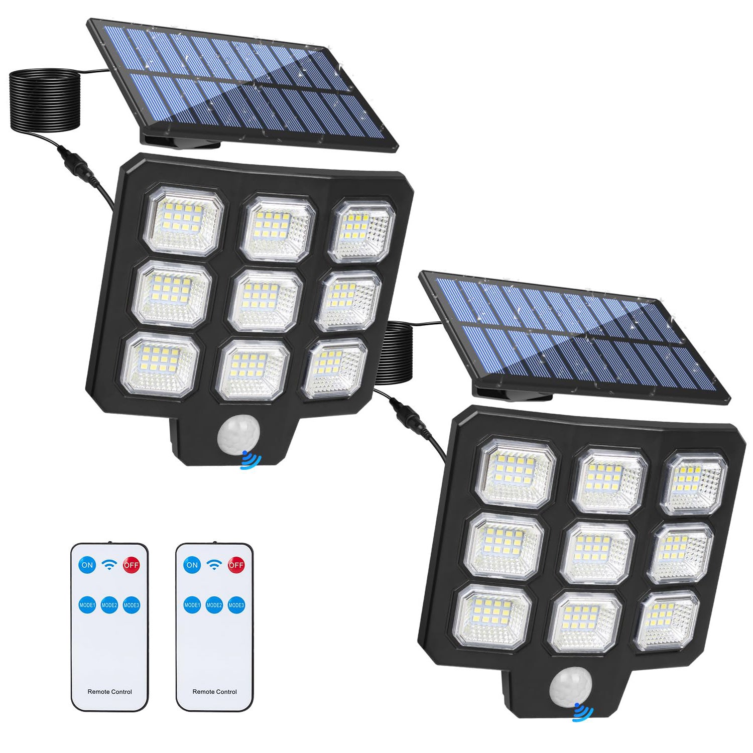 2 focos solares con sensor de movimiento para exteriores de 108 LED con ...