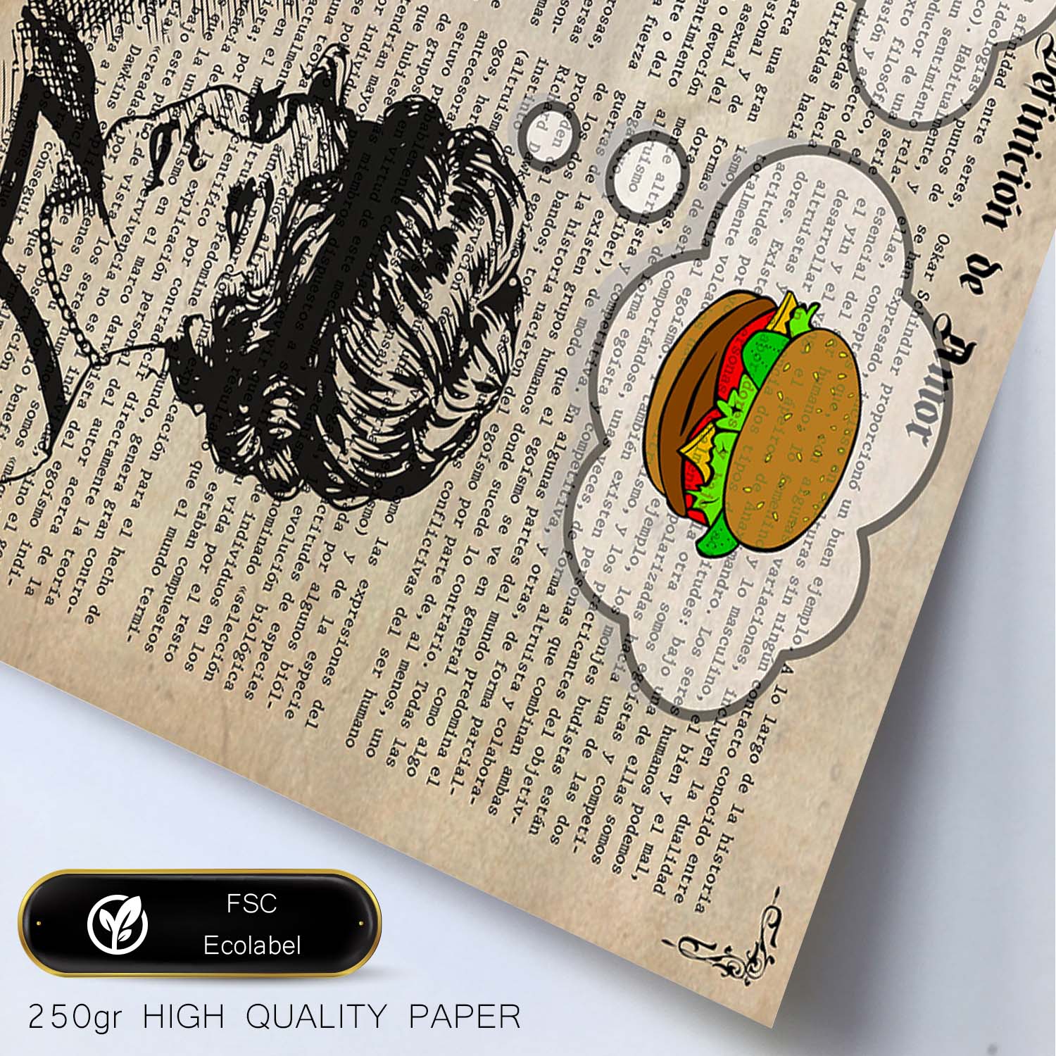 Affiche Pop. Feuille De Couple Pensant Au Dîner. Designs Colorés Avec ...