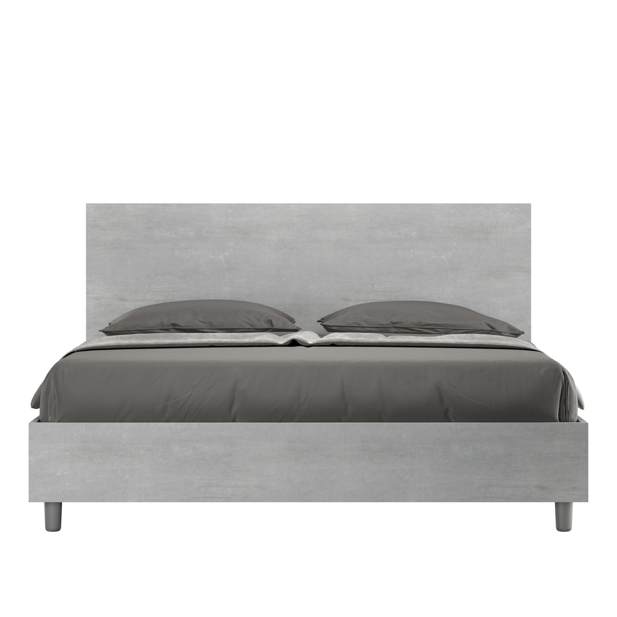 Lit queen size avec sommier 160x190 gris béton New Egos | Leroy Merlin