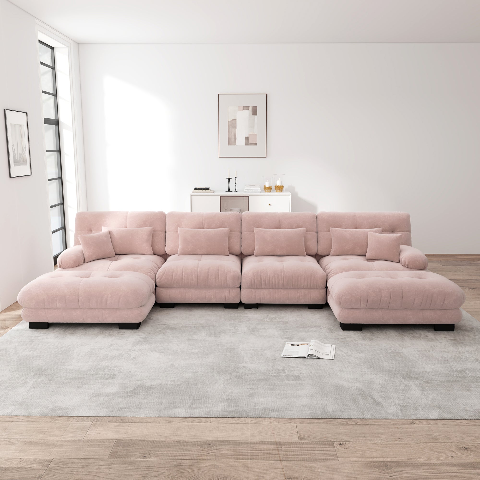 Canapé d'angle modulable - Configuration en U - 4 places - Chenille ...