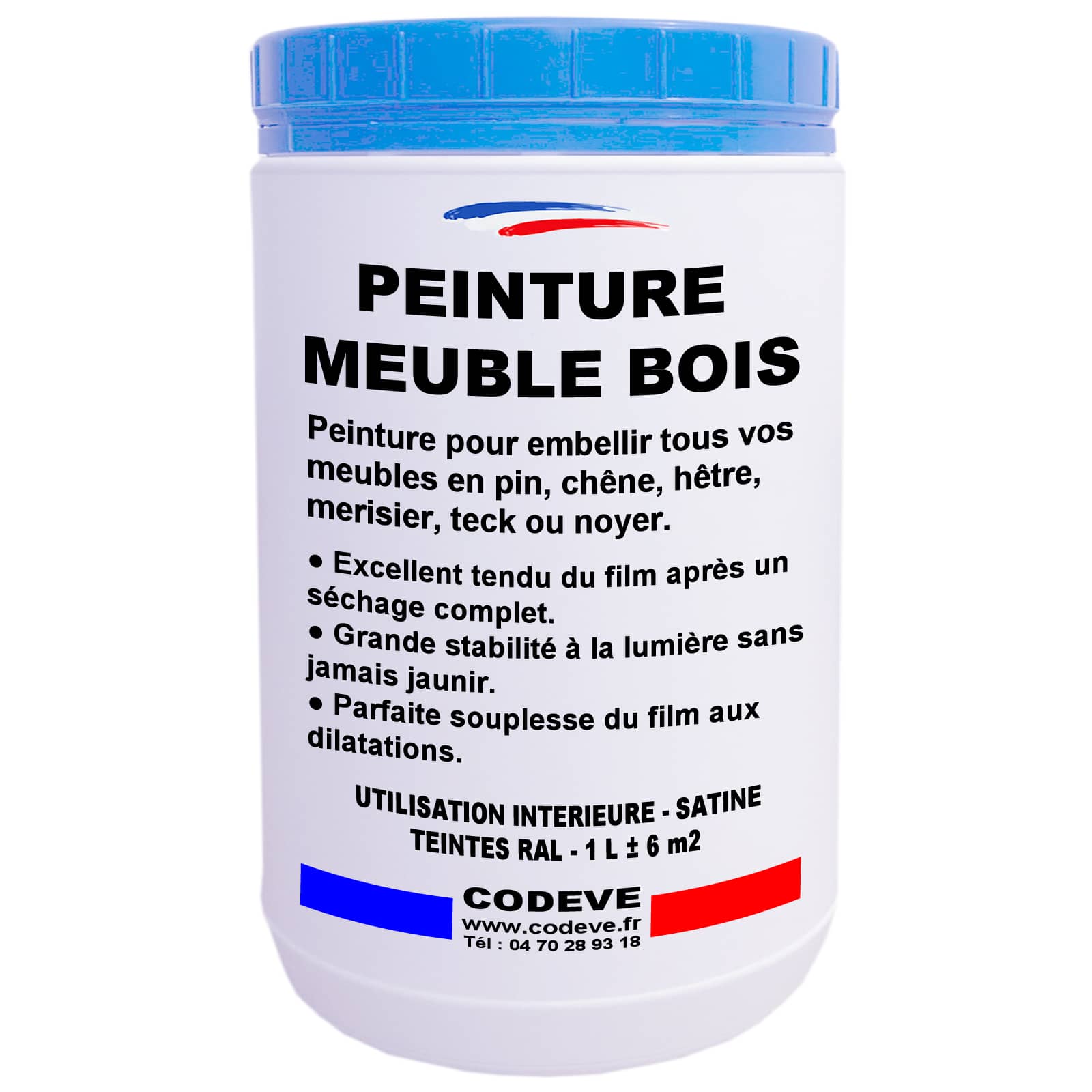 Peinture Meuble Bois 1 L Codeve Bois 3005 Rouge Vin Pour La